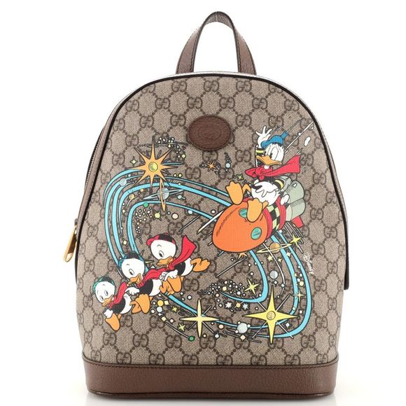 Gucci | Bags | Gucci Disney Donald Duck Backpack Printed Gg Coated ...